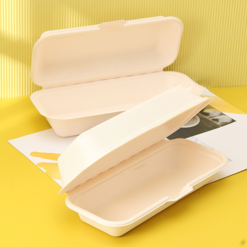 Caja para Hot Dog 21x10x6 cms Caña de Azúcar Compostable